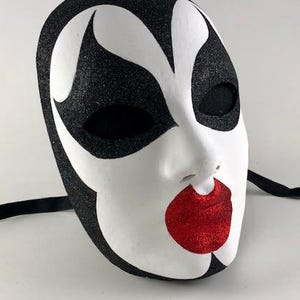 Venetian Glitter Vamp Volto Full Faced Mask With Black and Red Glitter ...