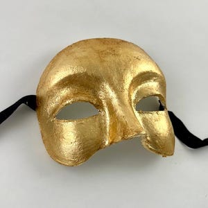 Venetian Mezzo Volto, Half Face Mask Gold Leaf - Etsy