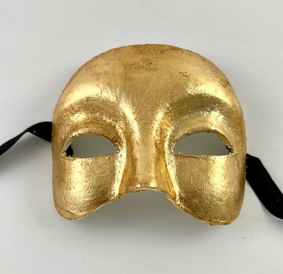 Venetian Mezzo Volto, Half Face Mask Gold Leaf - Etsy