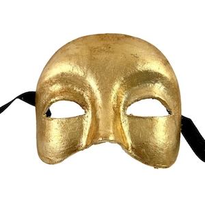 Venetian Mezzo Volto, Half Face Mask Gold Leaf - Etsy