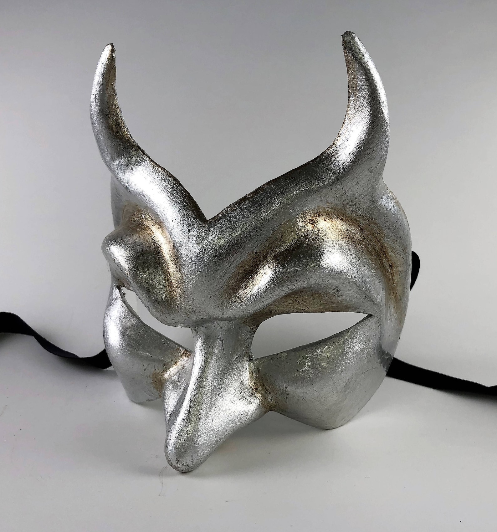 Venetian Devil Masquerade Mask Silver Devil Mask | Etsy
