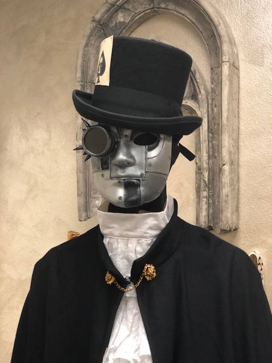 Venetian Full Face Mask - Futuristic Iron - Etsy