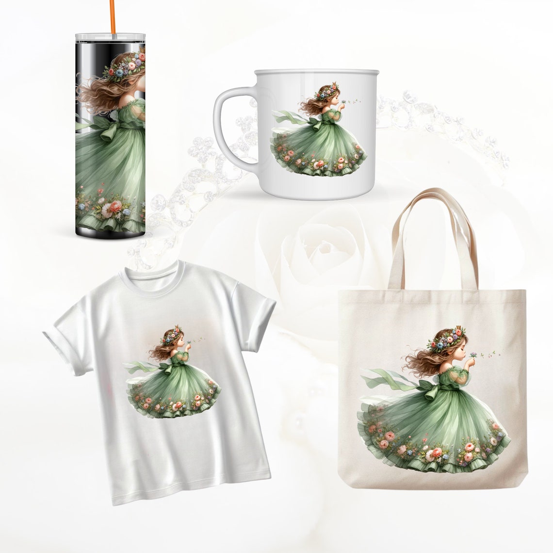 Little Princesses Clip Art Pack, Commercial Use, Fairy-tale Princess ...