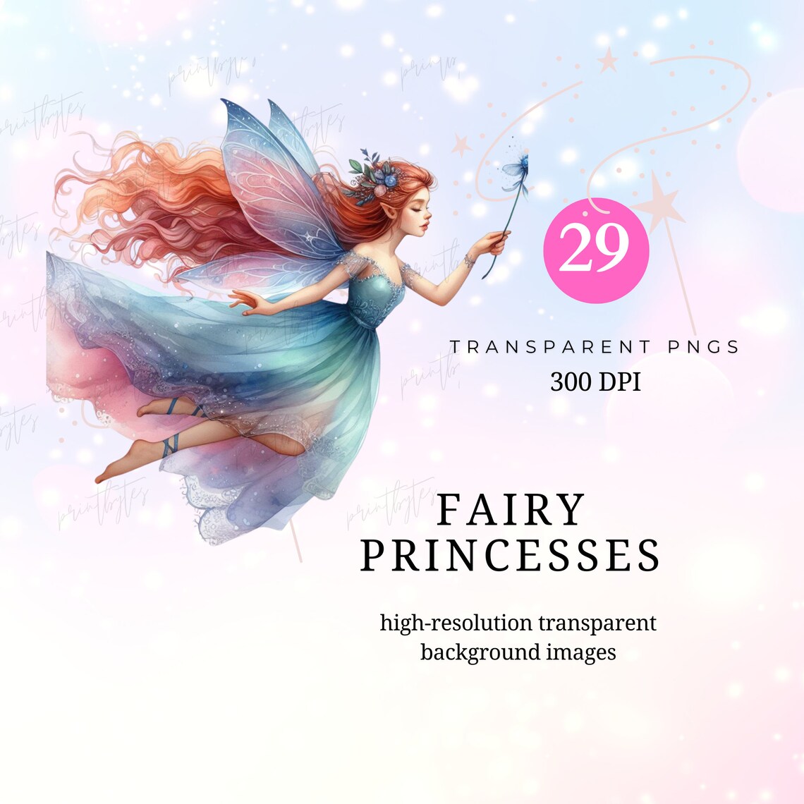 Fairy Princess Clip Art Pack, Commercial Use Clipart, Fairies, Fairy ...