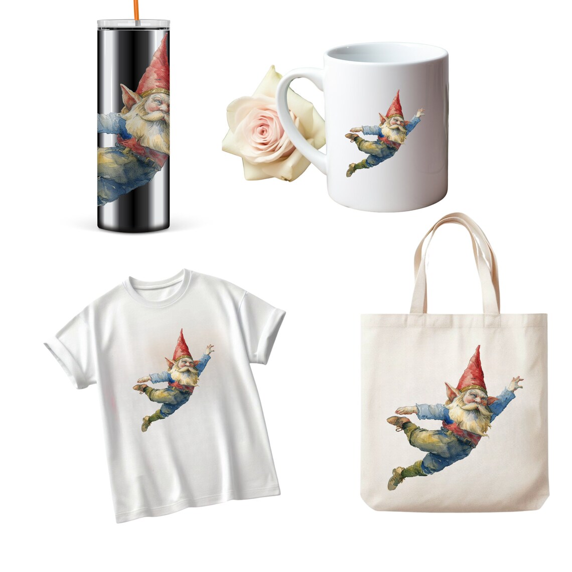 Flying Gnomes Clip Art Pack, Commercial Use, Fairy Tales, Gnome ...