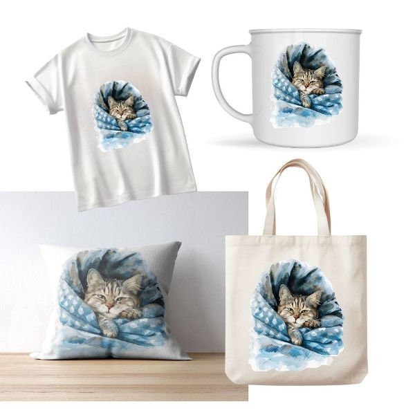 Cat Snuggles Clip Art Pack, Commercial Use, Cat Graphics, Animal-themed ...