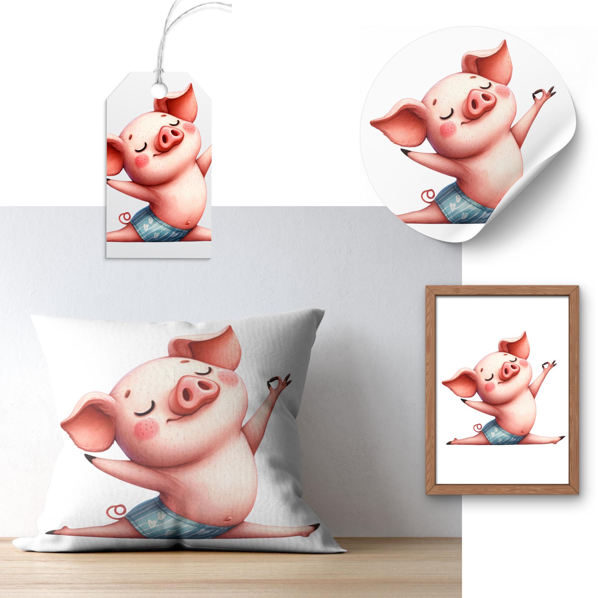 Quirky Pigs Clip Art Pack, Pig Stickers, Whimsical, Funny Pigs ...