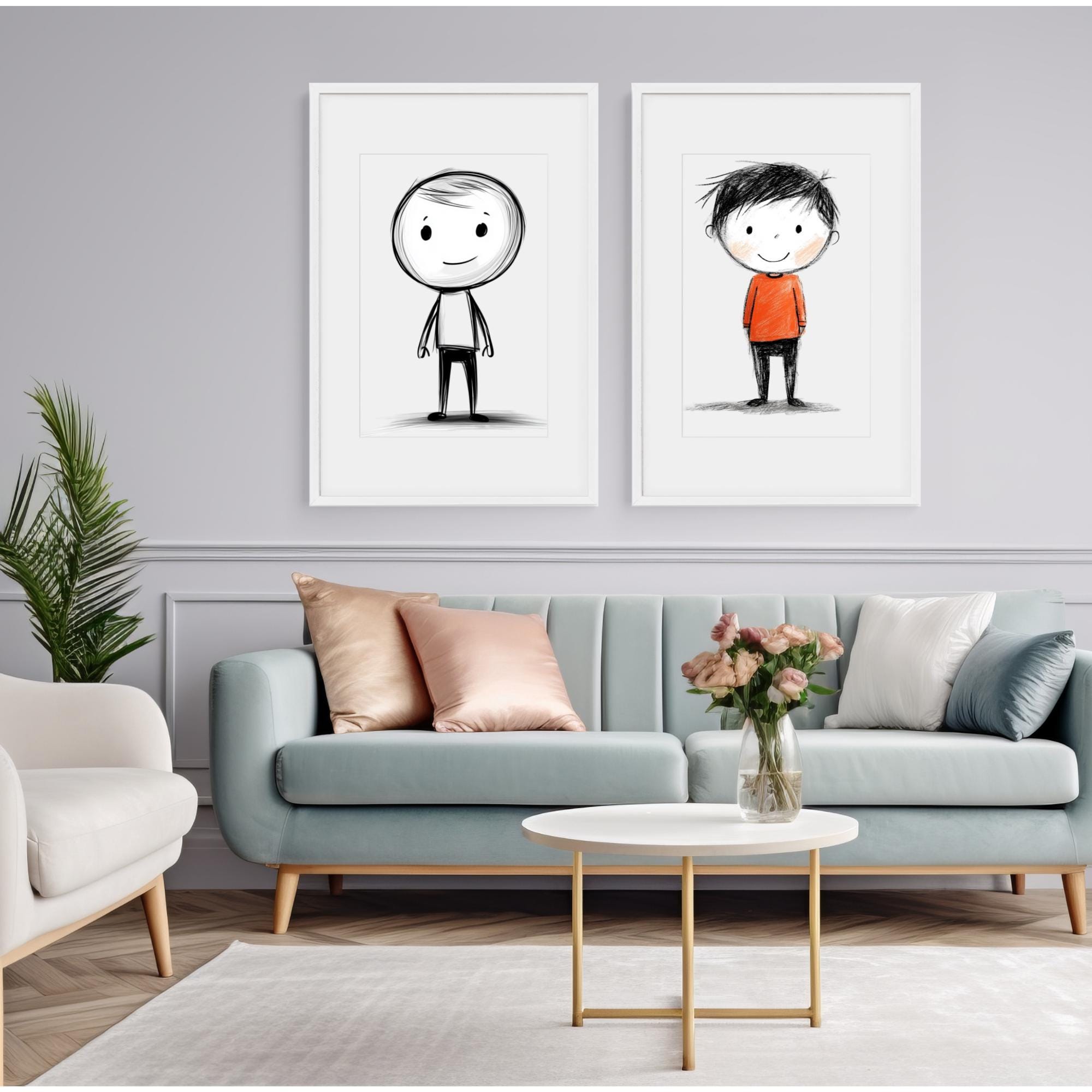 Stick Figure Boys Clip Art: Playful PNG Graphics for Commercial Use - Etsy