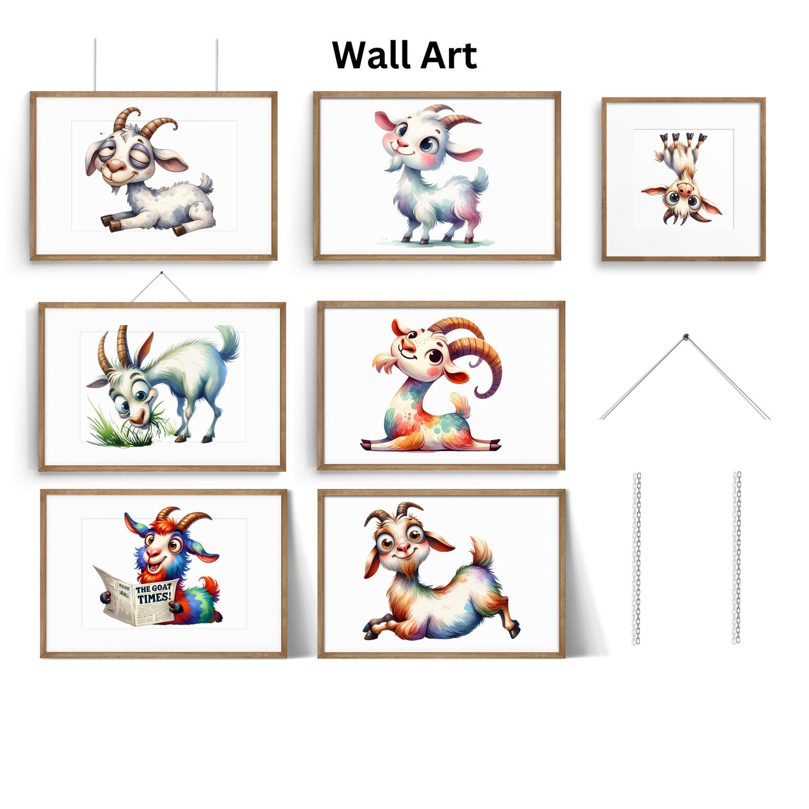 Quirky Goat Clip Art Pack, Goat Stickers, Whimsical, Funny Goat ...