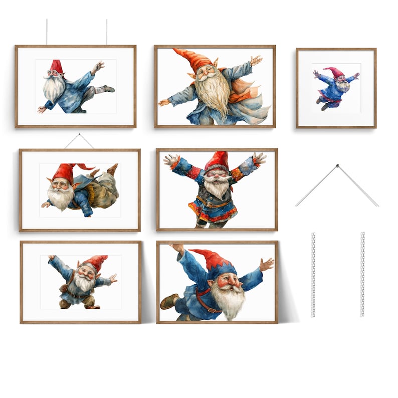 Flying Gnomes Clip Art Pack, Commercial Use, Fairy Tales, Gnome ...