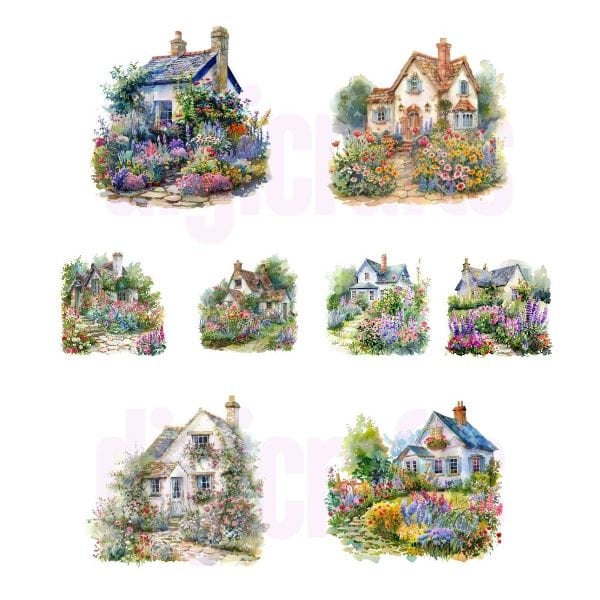 Gorgeous Cottage Clip Art Pack, Commercial Use, Graphics, Garden ...