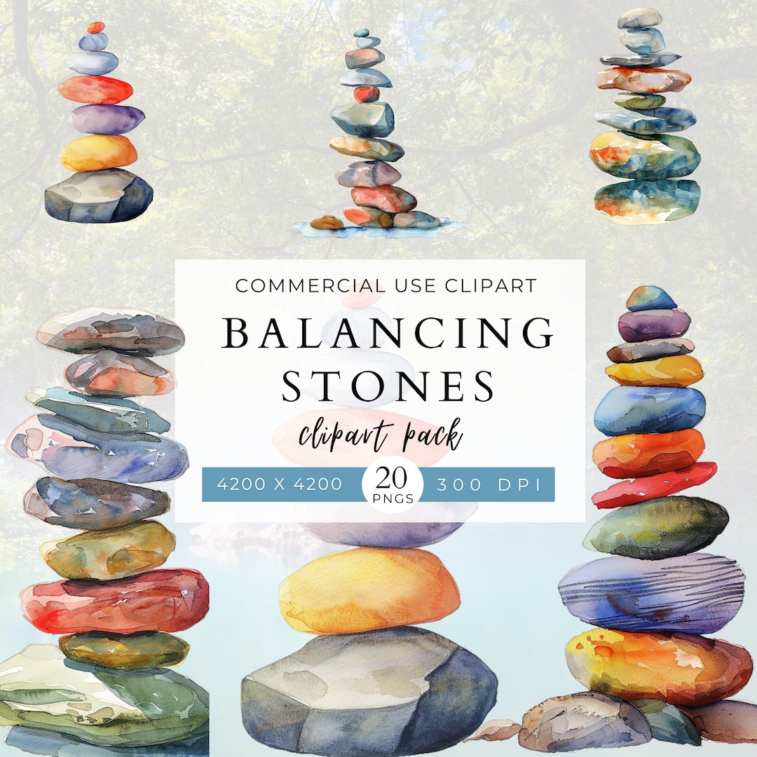 Balancing Stones Clip Art Pack, Commercial Use, Tropical Theme, Nature ...