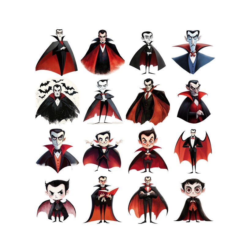 Dracula Clip Art Pack K, Halloween Clipart, Commercial Use, Spooky ...