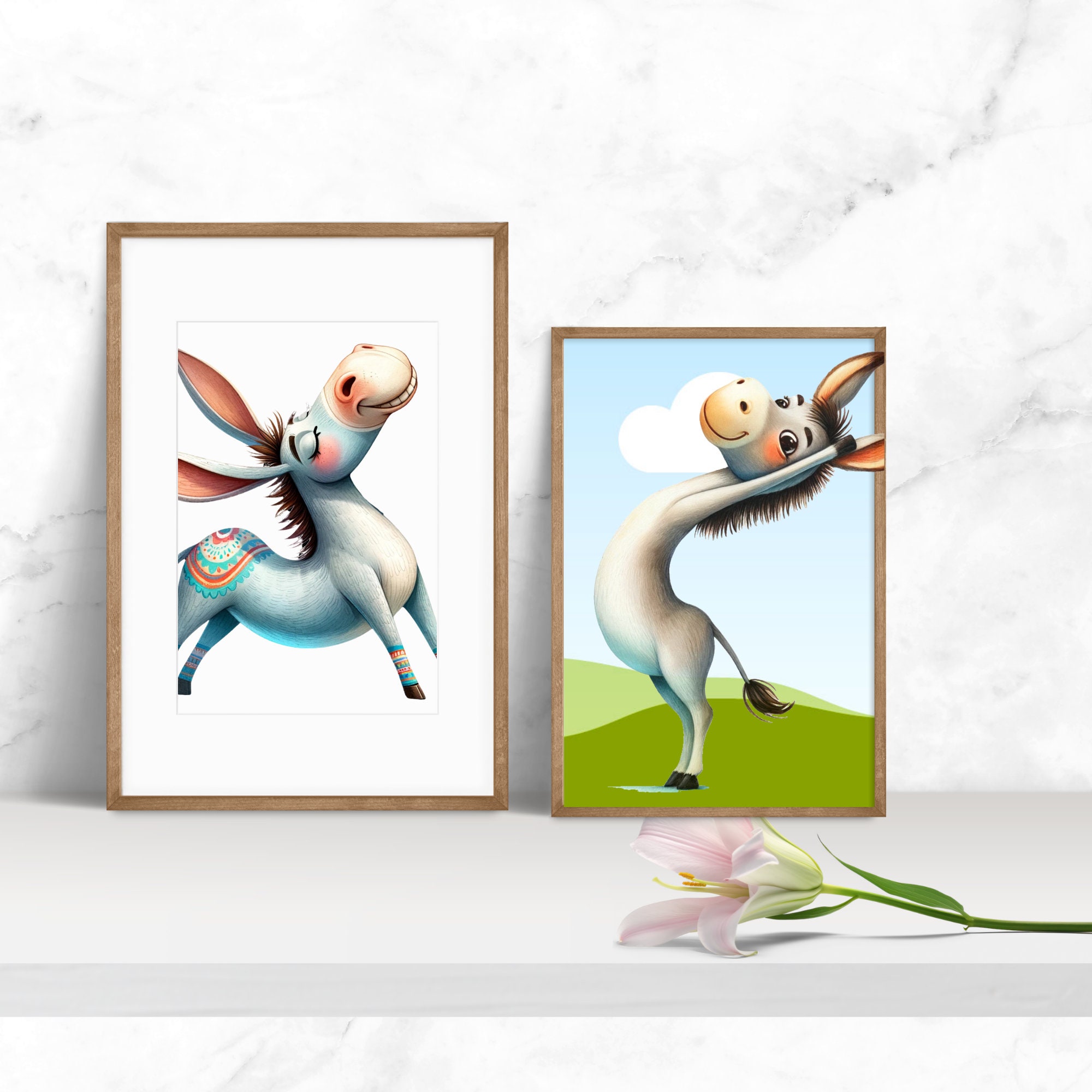 Quirky Donkeys Clip Art Pack, Donkey Stickers, Whimsical, Funny Donkeys ...