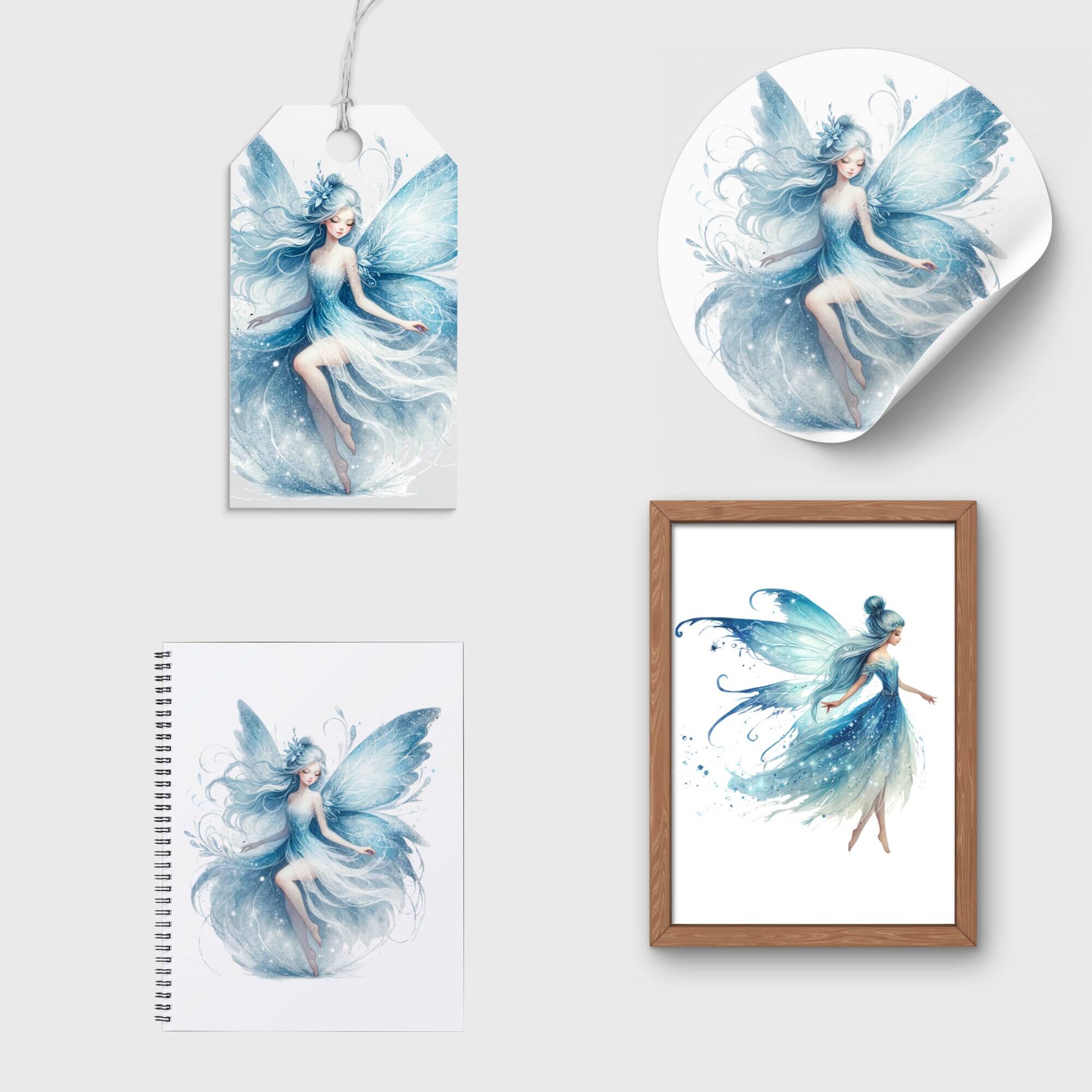 Blue Fairies Clip Art Pack - High Resolution, Commercial Use, Fantasy ...