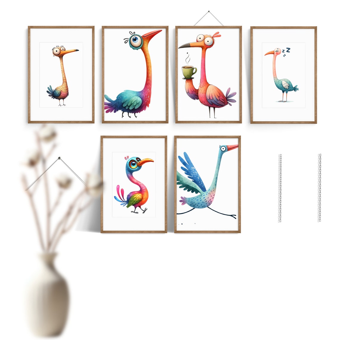 Quirky Birds Clip Art Pack, Bird Stickers, Whimsical, Funny Birds ...