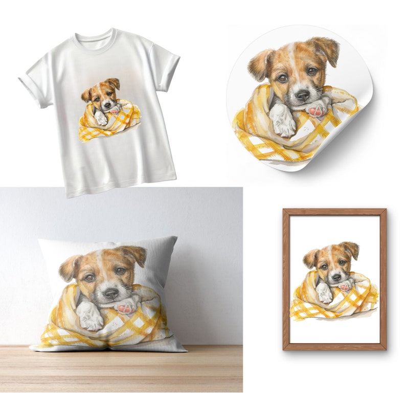 Puppy Snuggles Clip Art Pack, Commercial Use, Dog Graphics, Animal ...