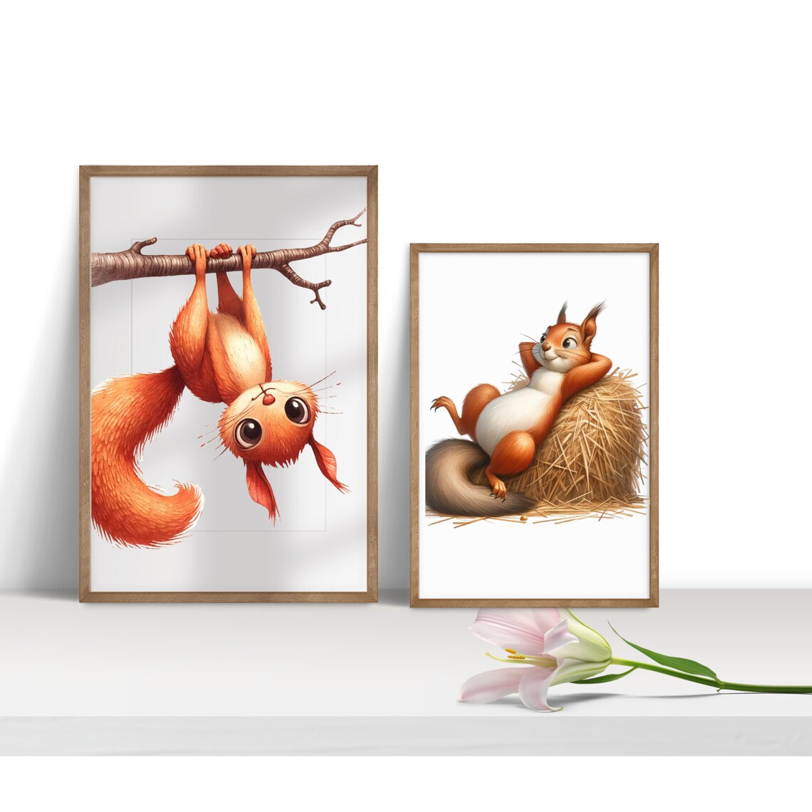 Quirky Squirrel Clip Art Pack, Squirrel Stickers, Whimsical, Funny ...