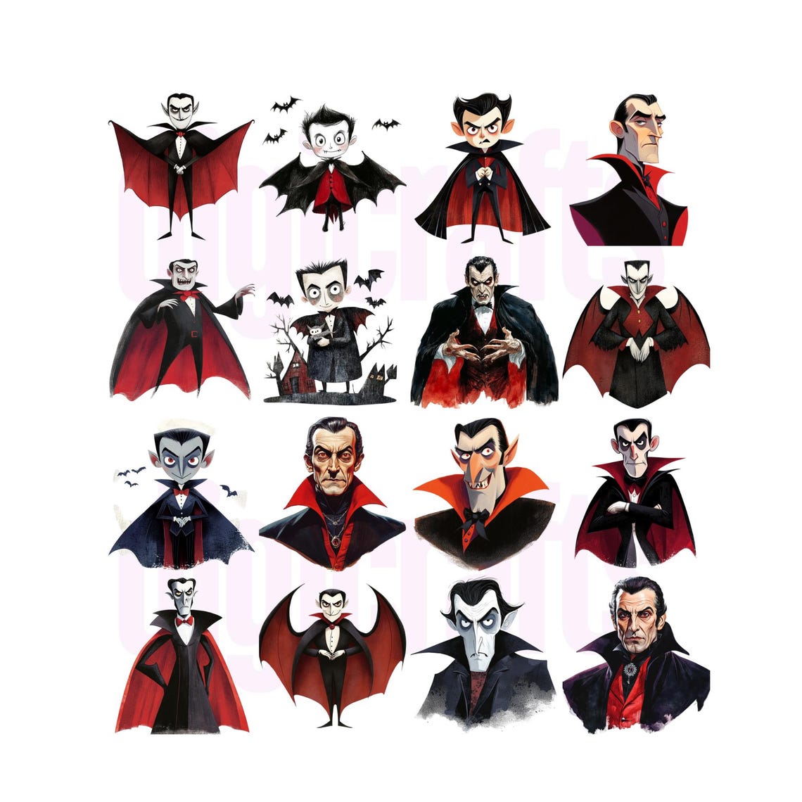 Dracula Clip Art Pack K, Halloween Clipart, Commercial Use, Spooky ...