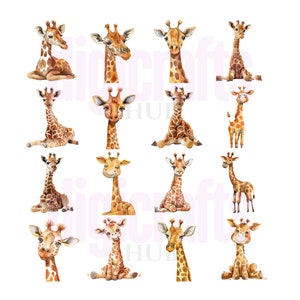 Cute Giraffes Clip Art Pack, Commercial Use, Safari Animals, Baby ...