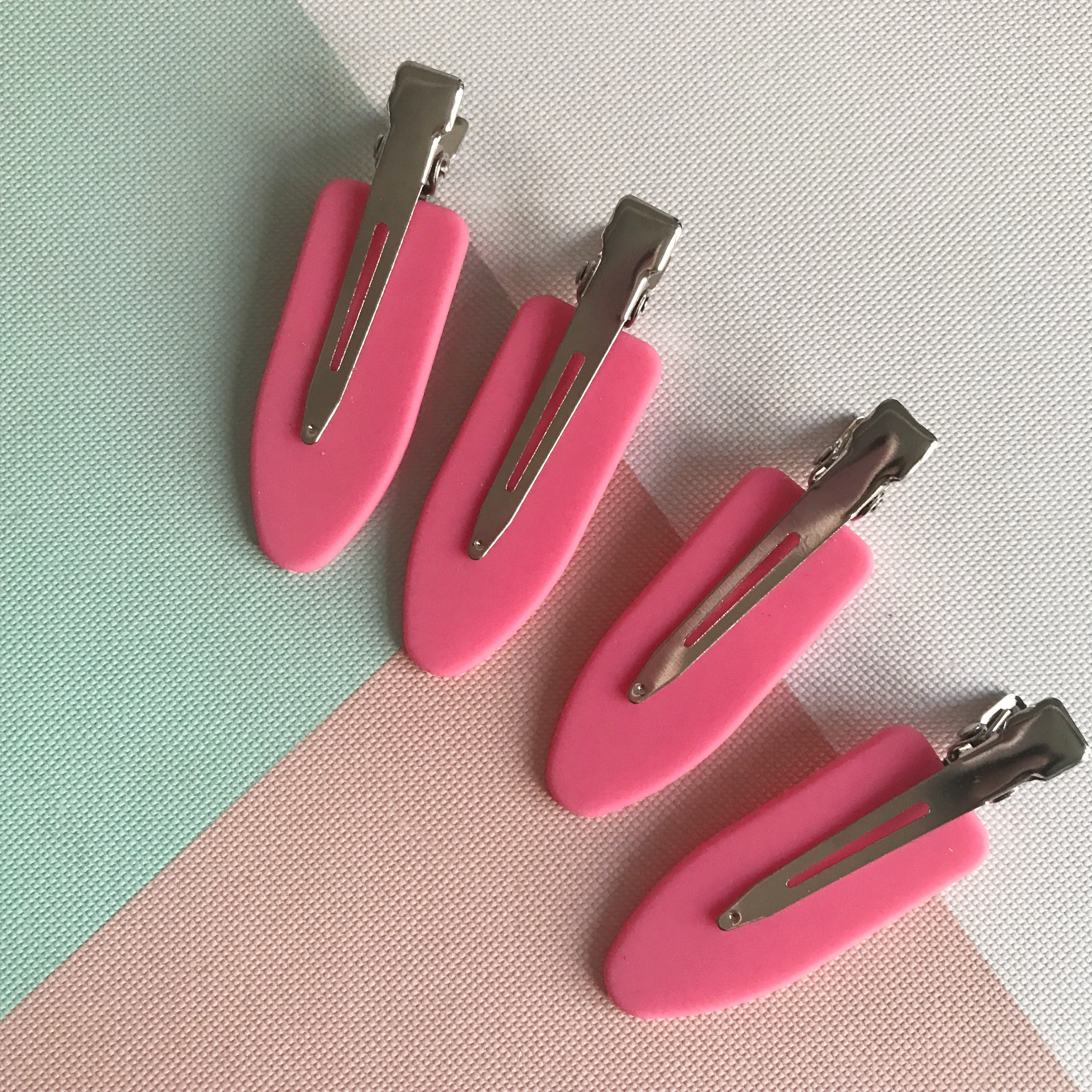 NO BEND No Crease Hair Clips - (pink 4 PACK) - Creaseless Leaf Clip ...
