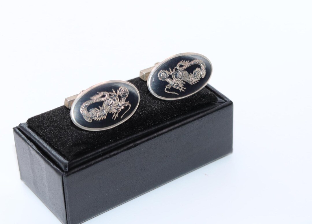 Vintage Sterling Silver Asian Dragon Cufflinks, Protection Jewelry ...