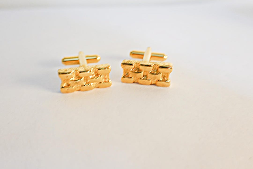 Vintage Versace Cuff Links, Designer Mens Gold Cufflinks, Gift for Man ...