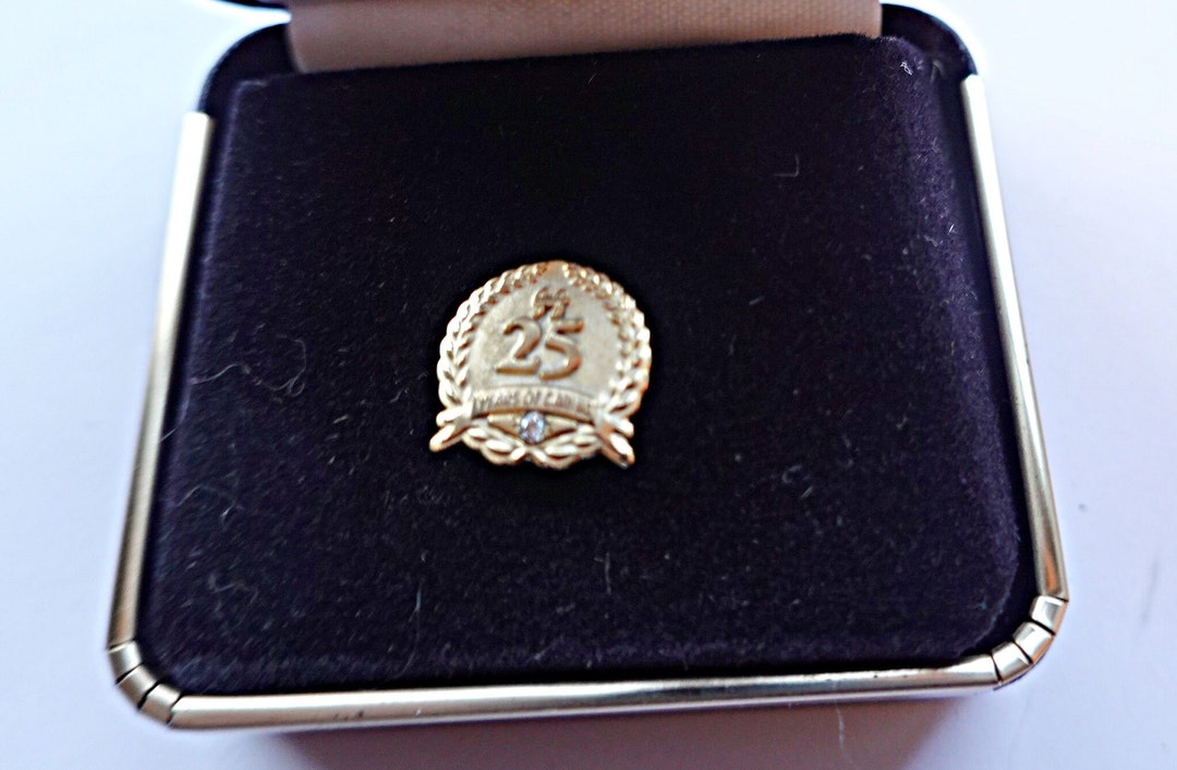 Diamond Tie Tack, 25 Years of Caring Pin, 25th Anniversary, 25 Year ...