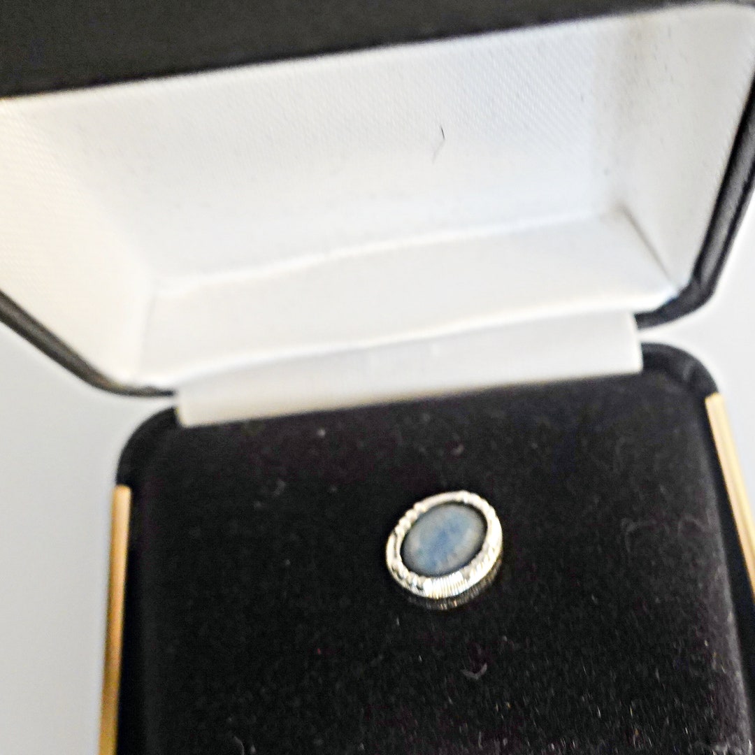 Blue Crystal Wedding Tie Tack Pin, Silver and Blue Tie Tack, Retro ...