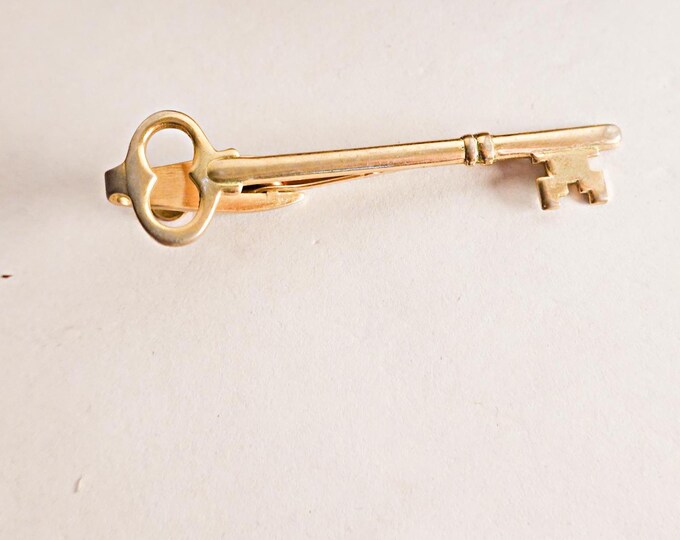 Vintage Gold Tie Bar, Vintage Key Tie Clip, Old Time Key, Skeleton Key ...