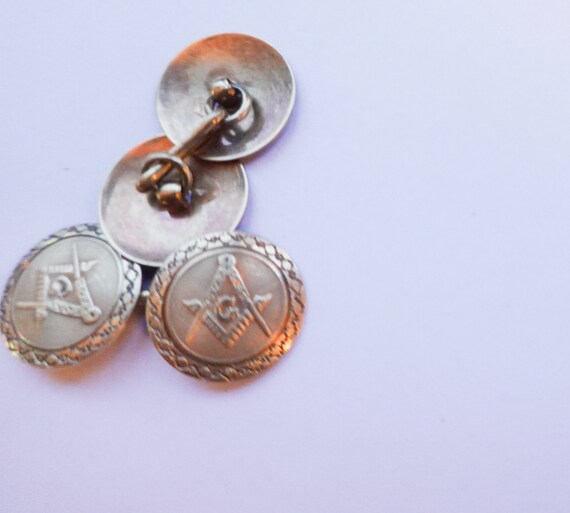 Antique Masonic Freemason Cufflinks—Gold Filled Frate… - Gem
