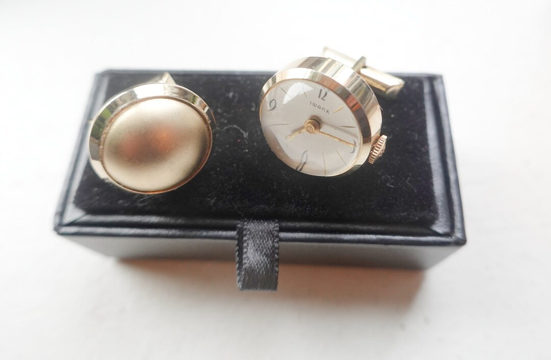 Vintage Watch, Working Clock Cufflinks, Swiss Clock Cufflinks, Men ...