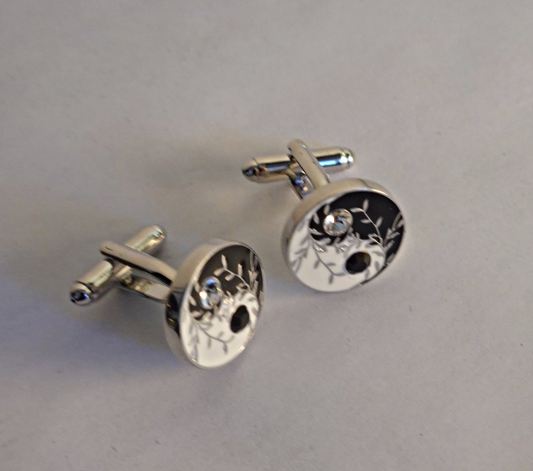 Vintage Cufflinks, Mid Century Cufflinks, Floral and Crystal Cuff Links ...