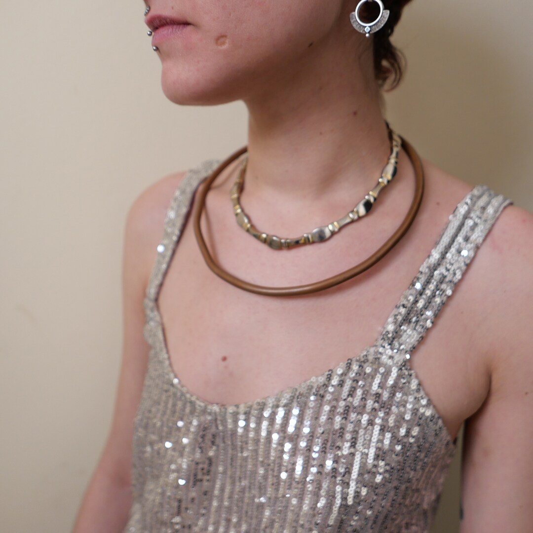 Vintage Neck Hoop Copper Hue Boho Choker Tribal Antique Optic Fashion ...