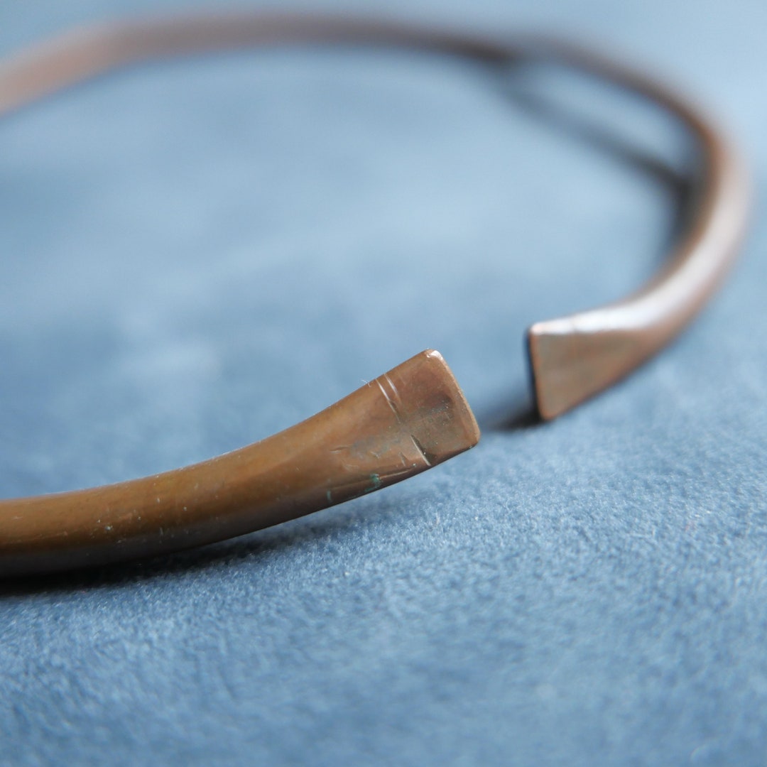 Vintage Boho Neck Hoop Copper Hue Choker Tribal Antique Optic Fashion ...