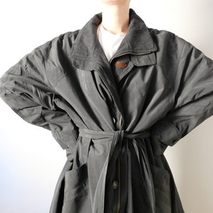 Vintage Long Black Parka Coat Basic Solid Piece With Detachable Wool ...
