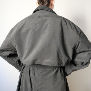 Vintage Long Black Parka Coat Basic Solid Piece With Detachable Wool ...