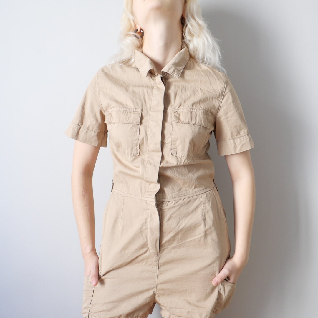 Vintage One Piece Cargo Earthy Jumpsuit Safari 90s Jumpsuit Romper ...