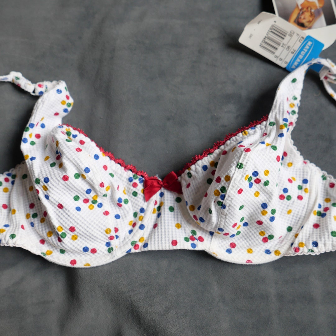 Vintage Cotton Retro Bra Dots White Red Multi Colours Unworn Nostalgic ...