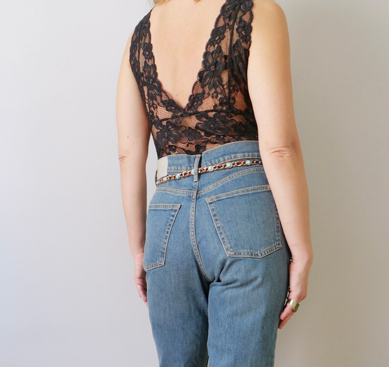 Vintage Lace Black Body Top Stretch High Cut Black Basic Capsule Open ...