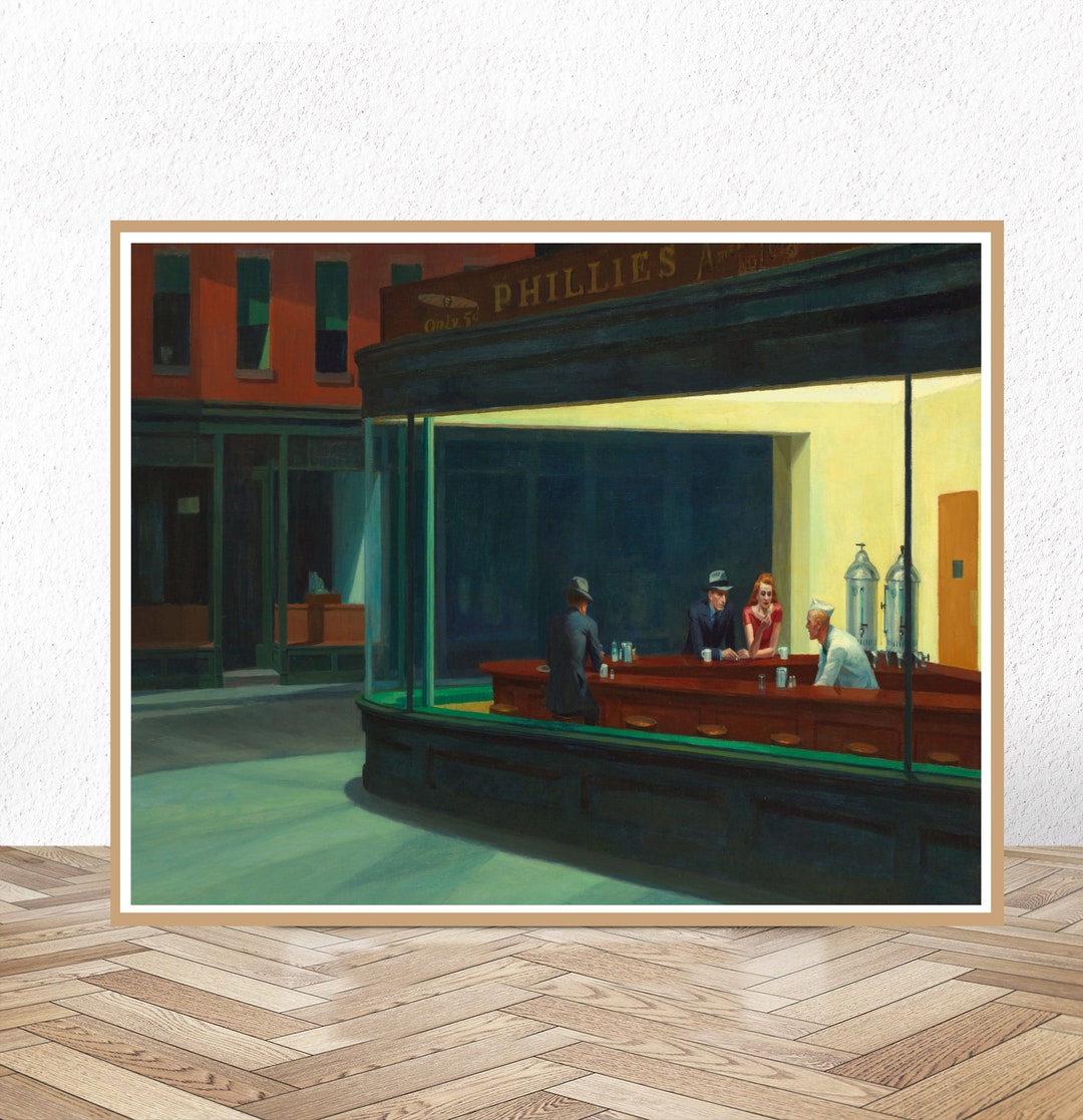 Nighthawks, by Edward Hopper / Exhibition Poster Set - Museum Print ...