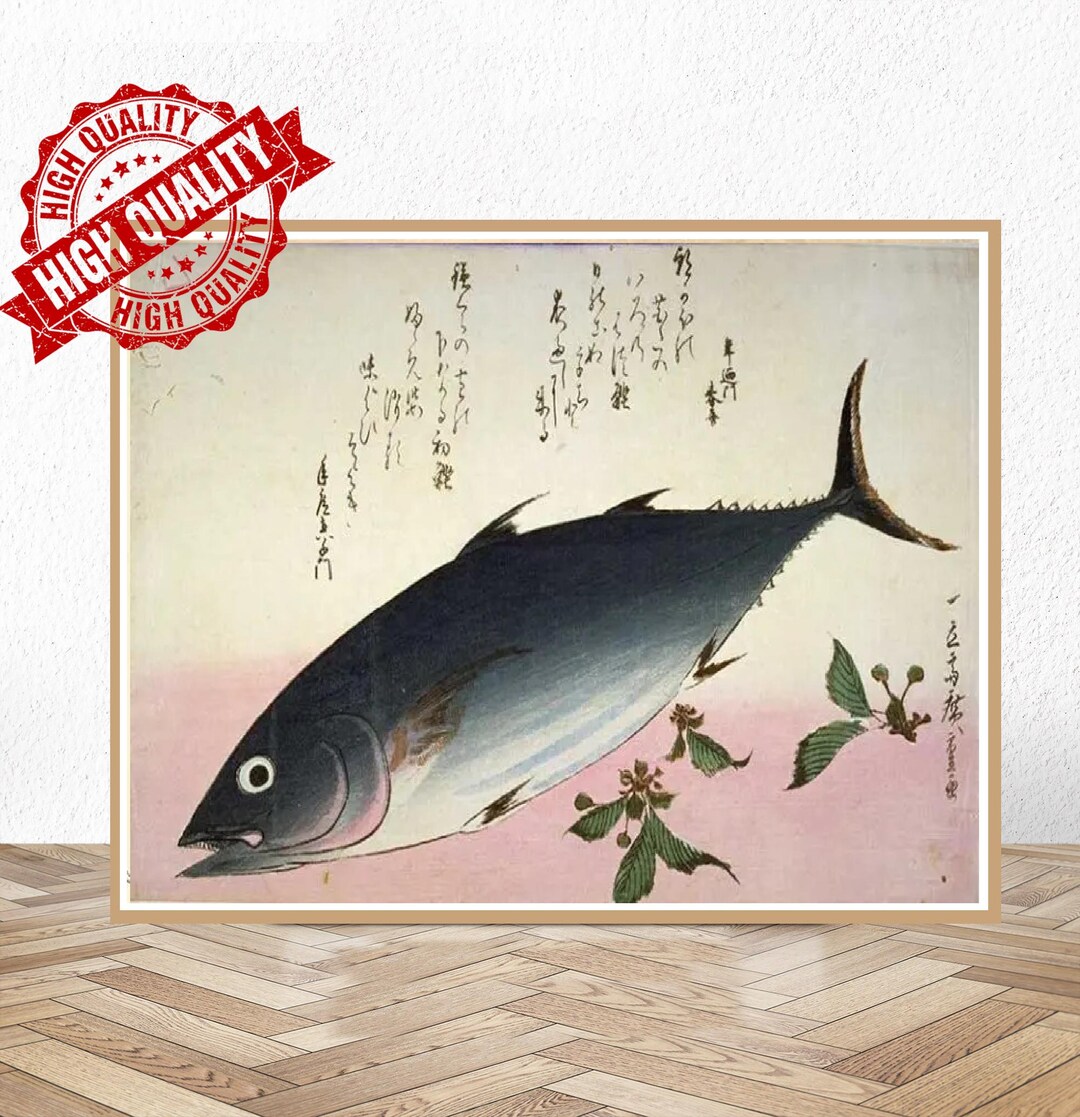 Japanese Woodblock Fish Print, Gorgeous Japanese Woodblock Poster Fish ...