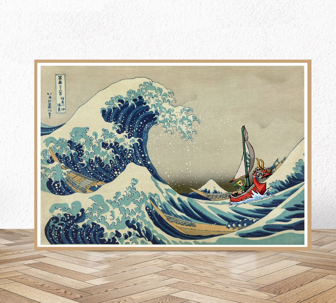 Zelda, Great Wave, Wall Art Home Decor Bedroom Wall Art Geek Posters ...
