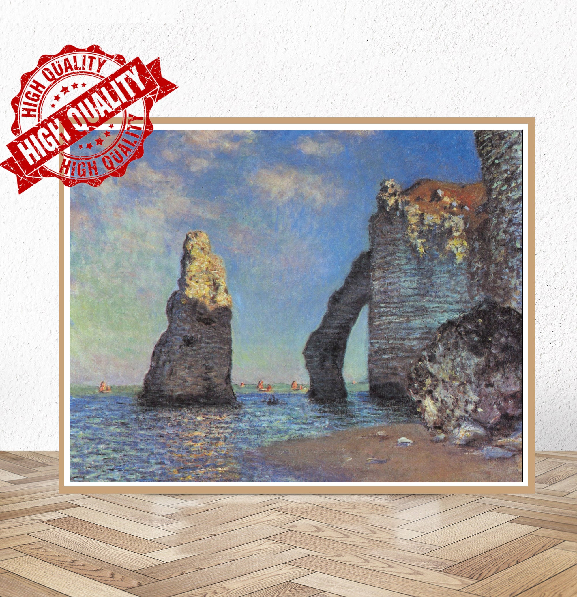 The Cliffs at Etretat / By Claude Monet / Museum Poster Canvas | Etsy