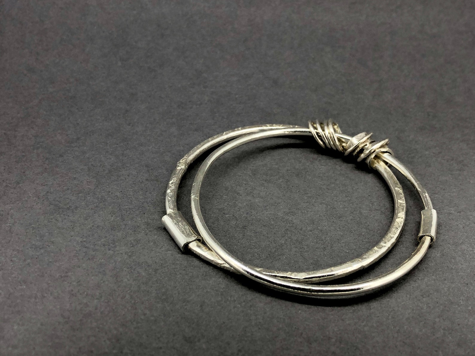 Double Sterling Silver Bangle/handmade Bangle/solid Sterling - Etsy UK