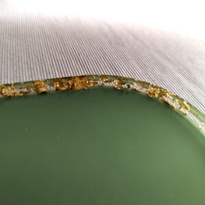 Emerald Green Trinket Tray With a Border of Floating Gold Flakes ...