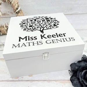 Maths Teacher Gift Personalised Wooden Box - Math Genius - Trinkets ...