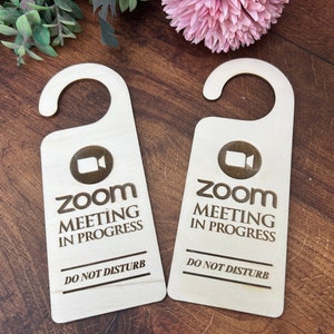 Zoom Meeting in Progress Do Not Disturb Enter Door Hanger Work Home ...