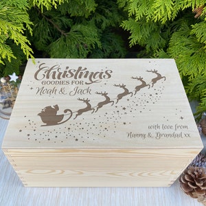 Santa Sleigh Christmas Eve Box Hamper Gift Personalised Message XMAS ...