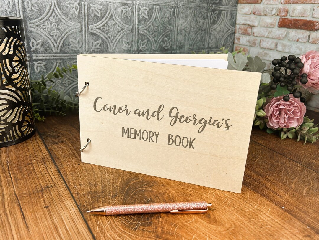 Personalised Memory Book Wooden Cover Journal Notebook Notepad A4 / A5 ...
